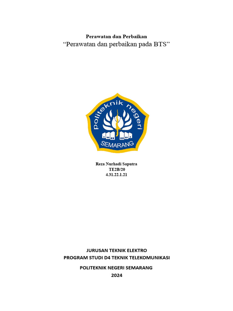 Perawatan BTS: Panduan Lengkap | PDF | Teknologi & Rekayasa