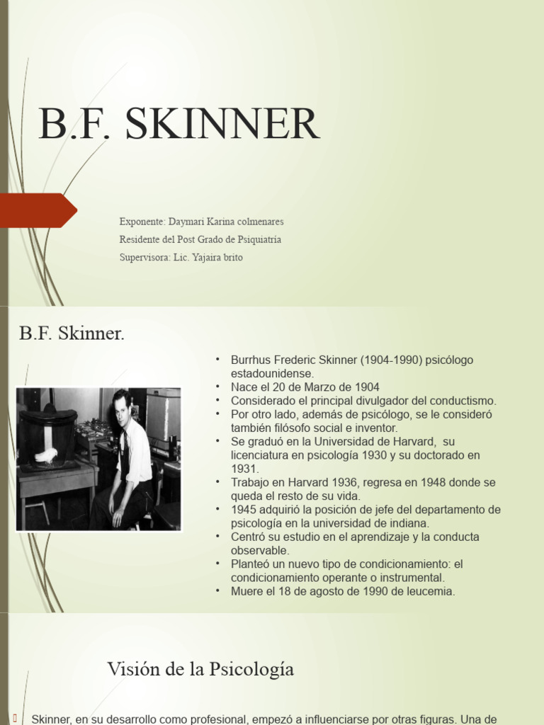 Skinner | PDF | Behaviorismo | Sicología
