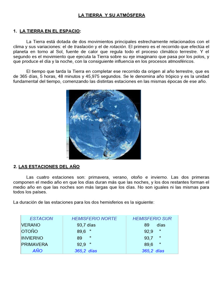 La Tierra y Su Atmósfera | PDF | Atmósfera de tierra | Clima