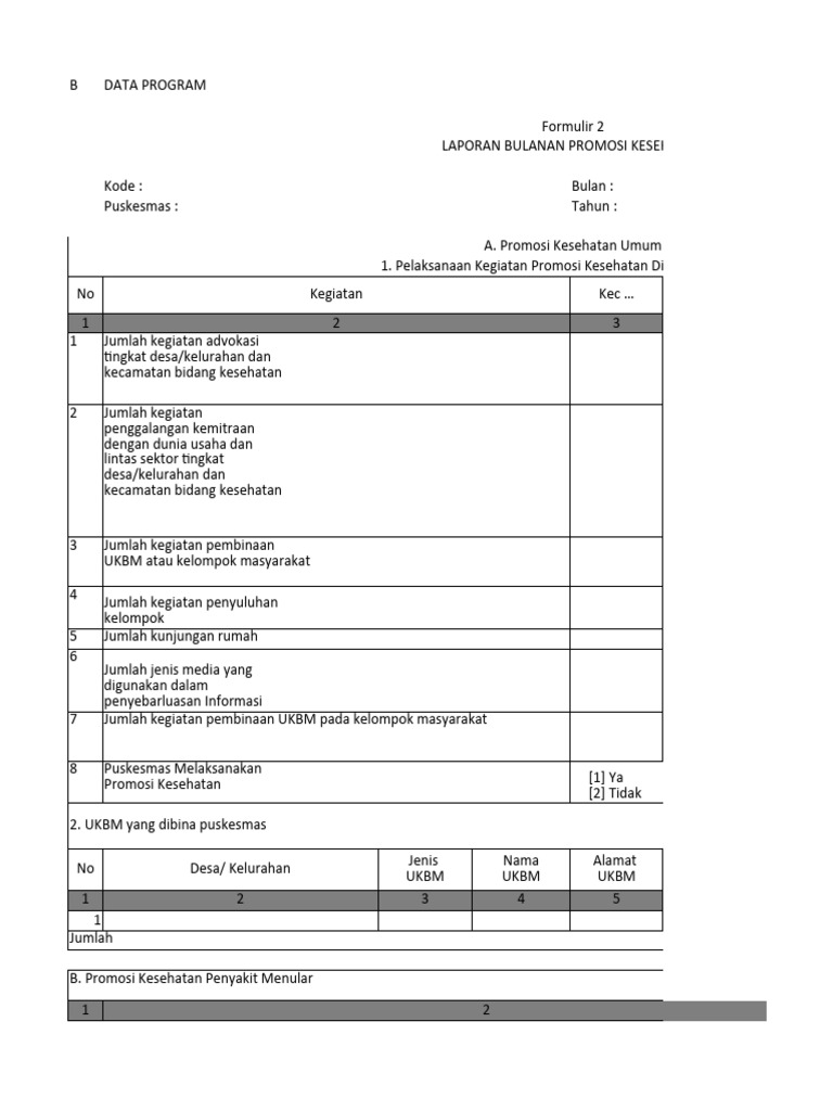 INSTRUMEN LAPORAN SIP - Bulanan (BP) | PDF | Ilmu Sosial | Kesehatan Holistik