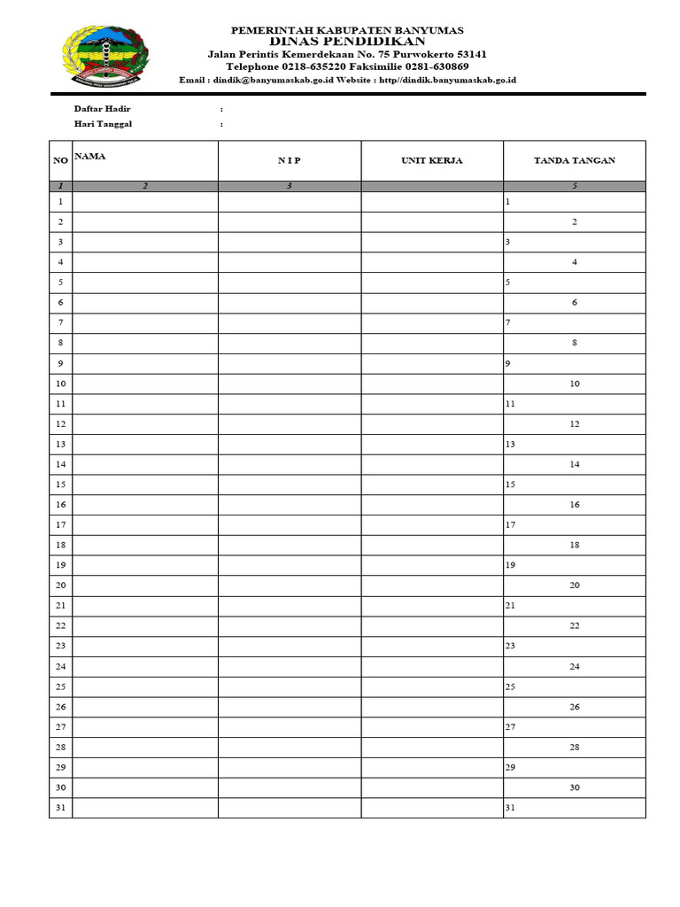 Daftar Hadir UPK | PDF