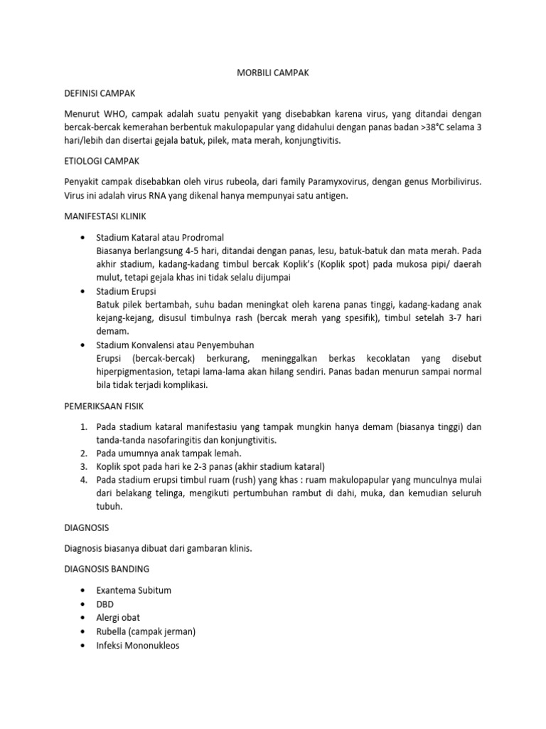 Panduan Lengkap tentang Campak dan Penanganannya | PDF | Kesehatan Holistik