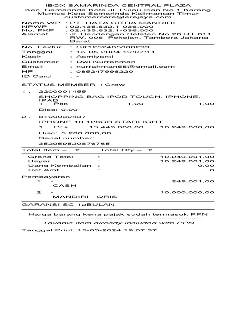 Taxable Item Already Included With PPN | PDF