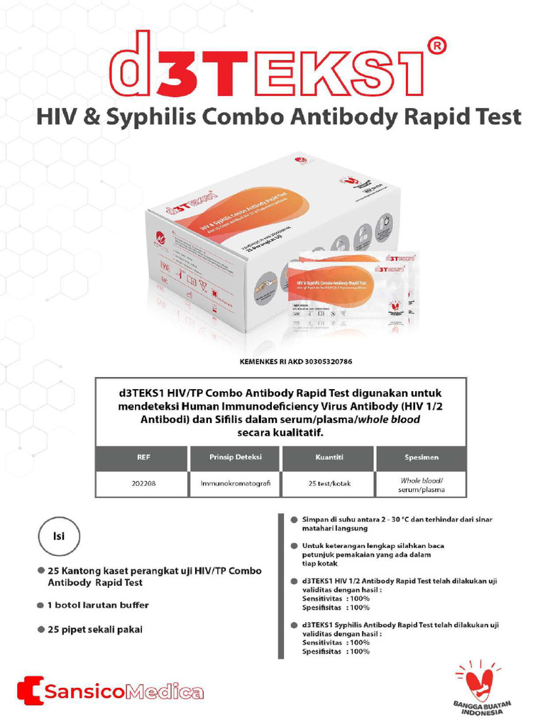d3TEKSI HIV - Syphilis Combo Ab RapidTest Brochure | PDF