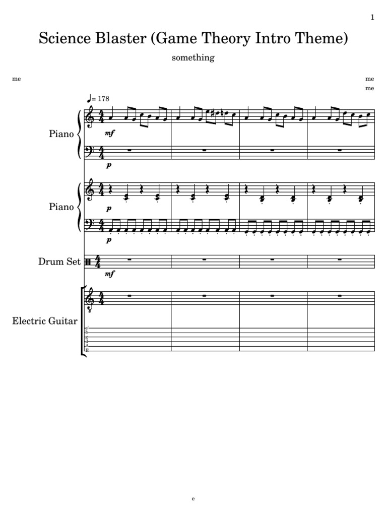 Science Blaster (Game Theory Intro Theme) | PDF