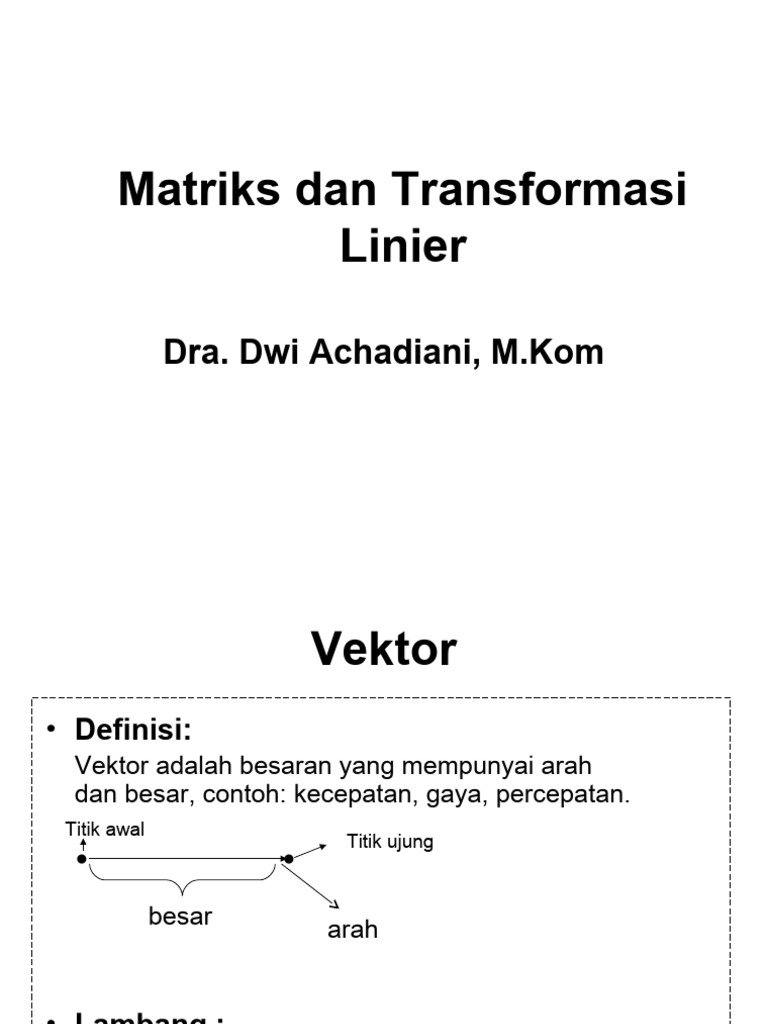 Matriks Dan Transformasi Linier | PDF