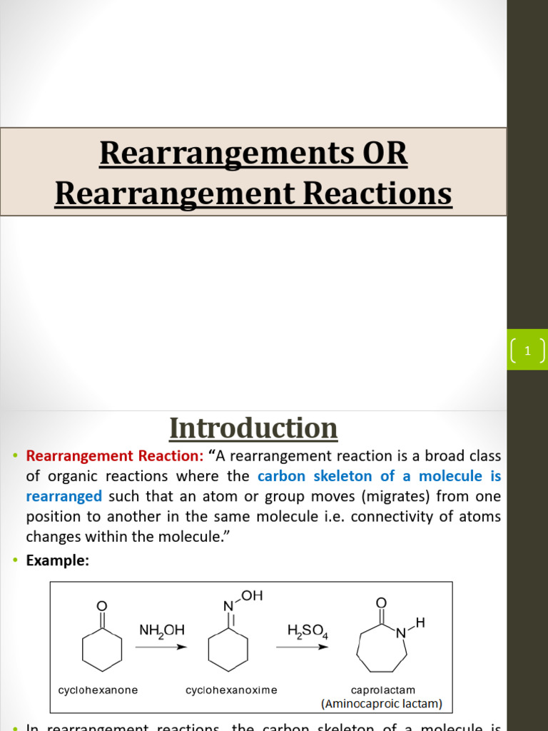 10 Carbonium Ion Rearrangements | PDF | Chemical Reactions | Amide