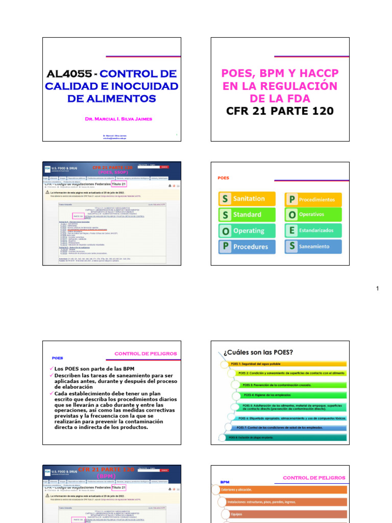Capitulo Silva_POES, BPM y HACCP EN LA REGULACIÓN DE LA FDA | PDF | Análisis de Riesgo y Puntos ...