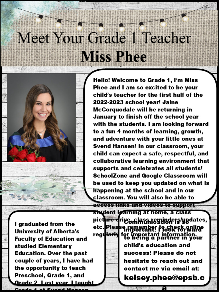 Meet the Teacher Sheet | PDF