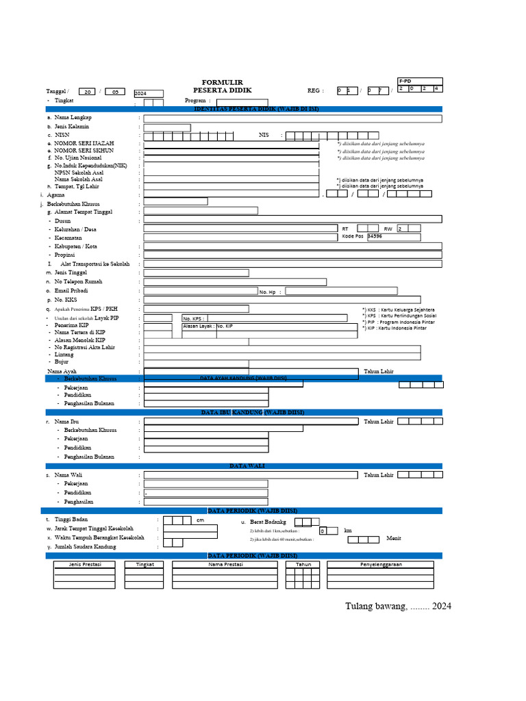exsample formulir | PDF