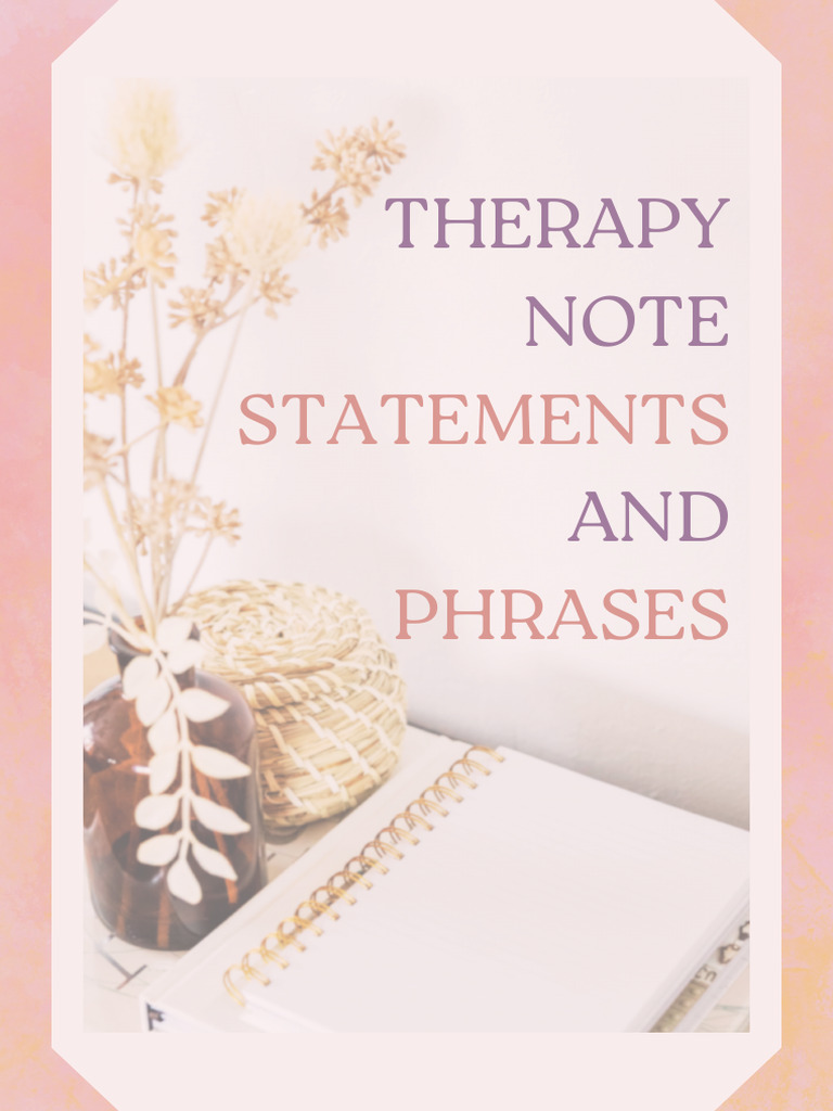 Therapy Progress Statementsand Phrases Pink | PDF | Mental Disorder ...
