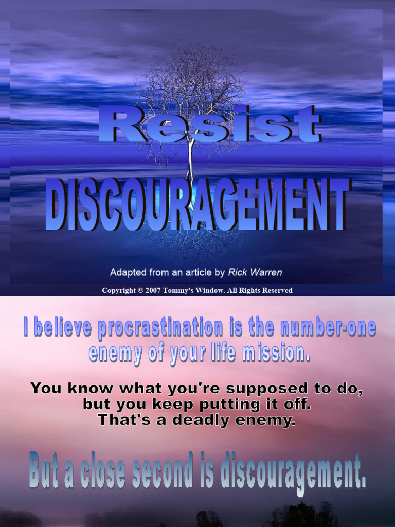 Resist Discouragement | PDF | Self-Improvement