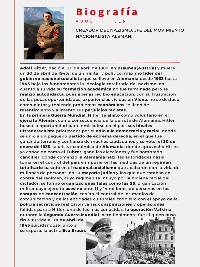 Biografía de ADOLF HITLER | PDF
