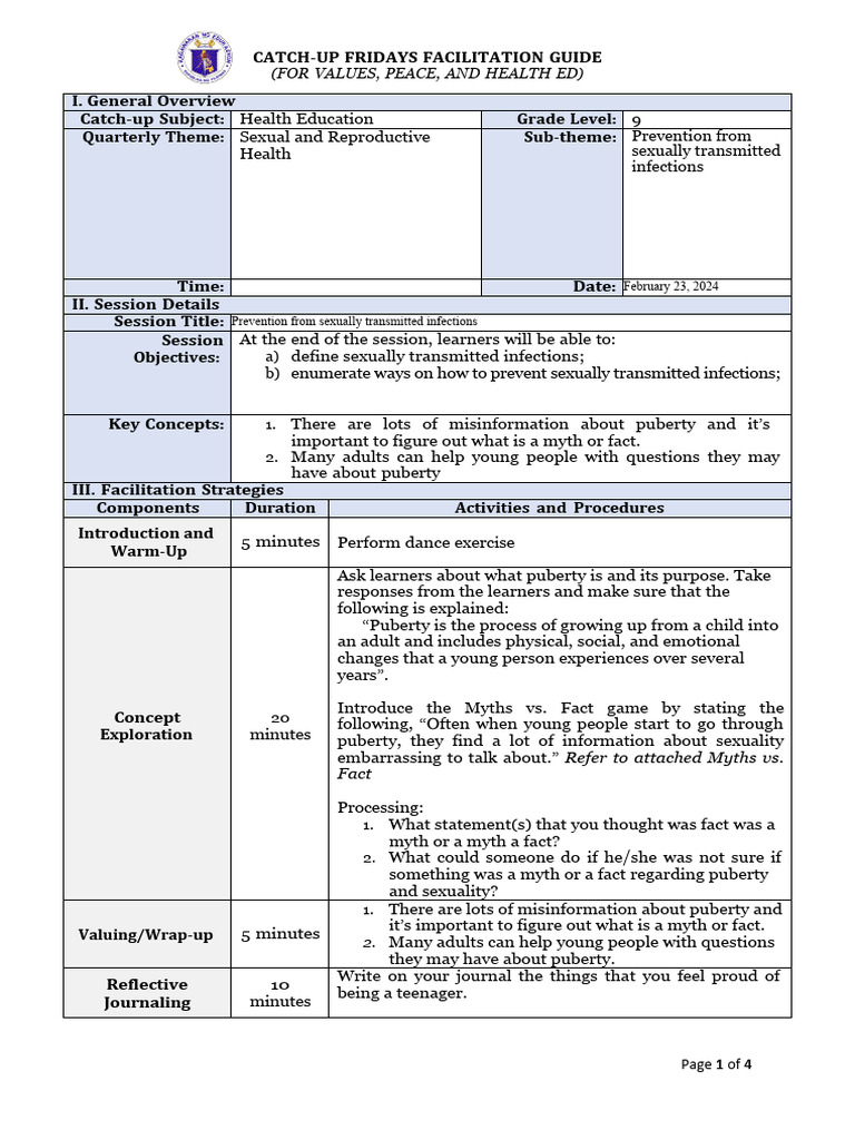 Teaching Guide Catchup Health Grade9 | PDF | Learning | Behavioural ...