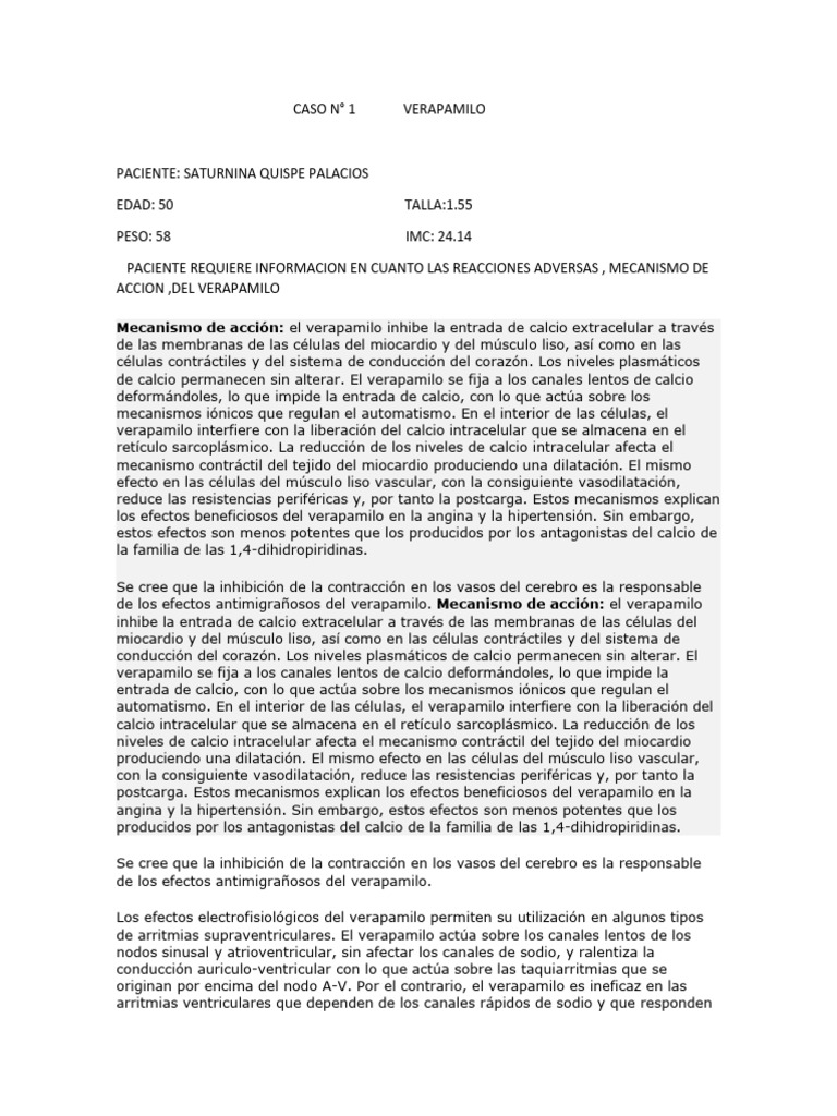 CASO N 1 | Descargar gratis PDF | Sistema cardiovascular | Cardiología