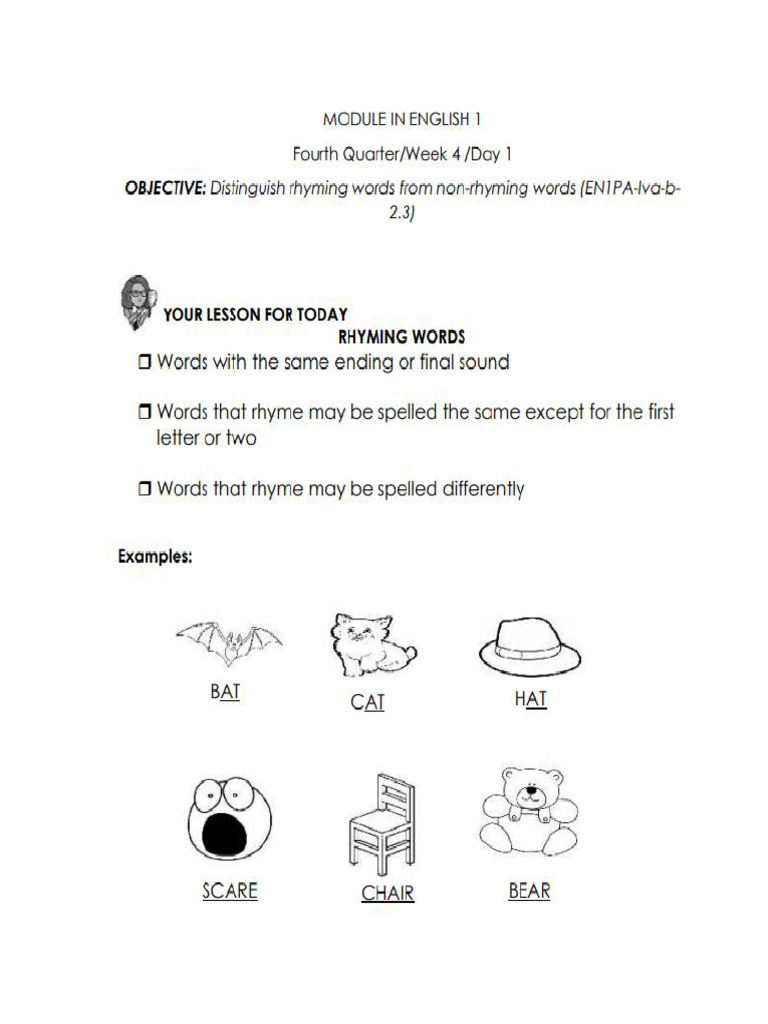 Rhyming Words | PDF