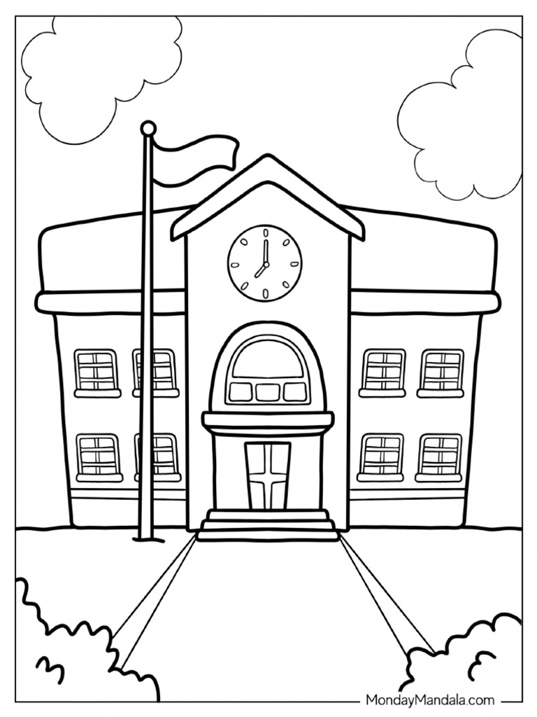 Elementary School Coloring Page | PDF