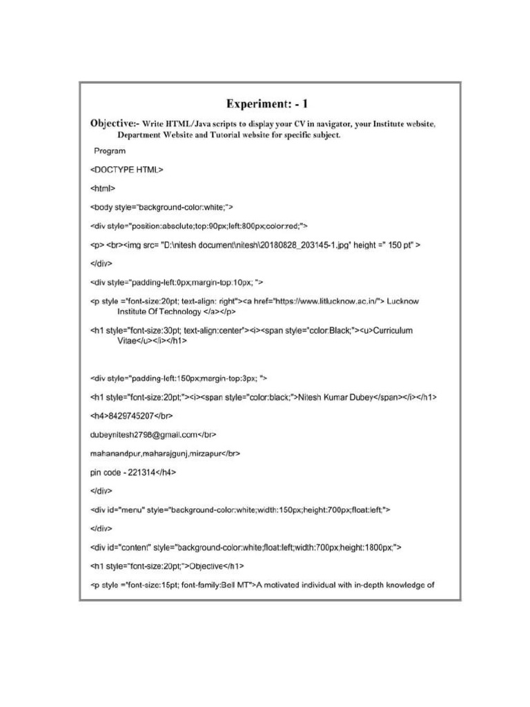 WT Practical File | PDF