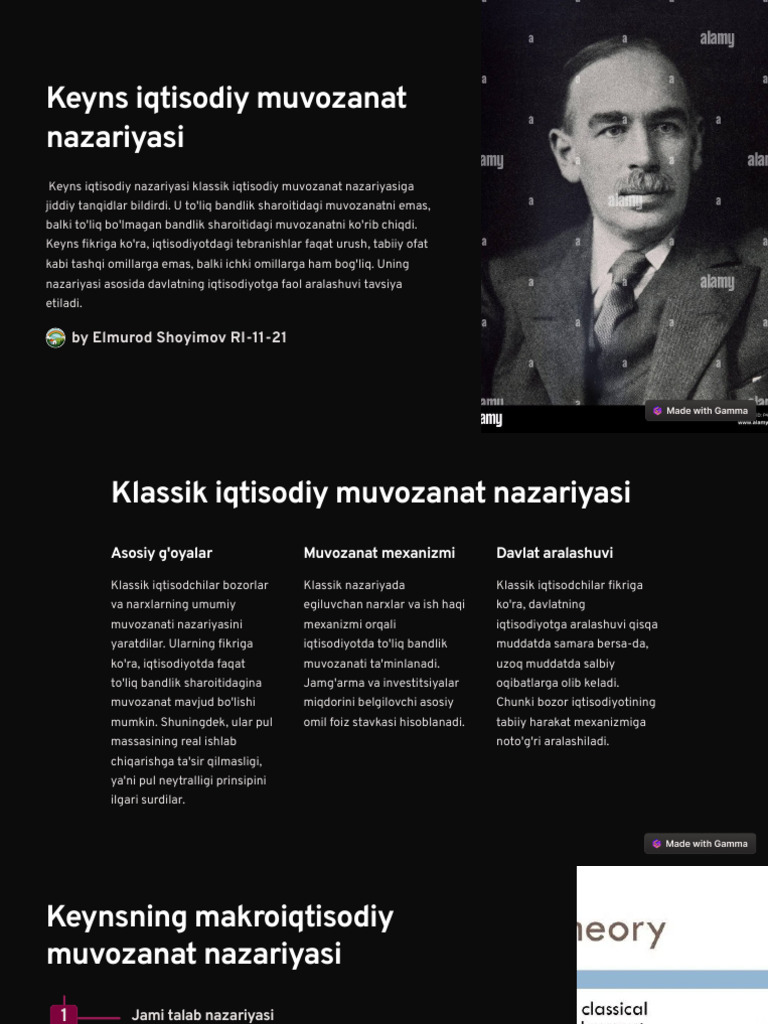 Keyns Iqtisodiy Muvozanat Nazariyasi | PDF