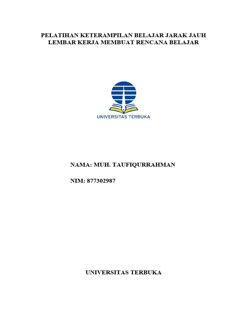 Rencana Belajar Mahasiswa UT | PDF