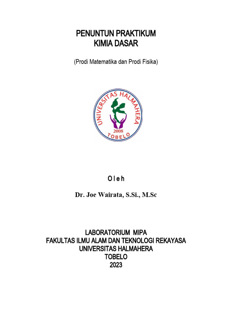 Penuntun Praktikum Kimia Dasar | PDF | Metode & Bahan Ajar | Sains & Matematika