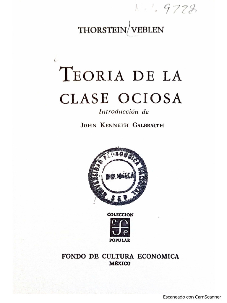 Teoría de La Clase Ociosa | PDF