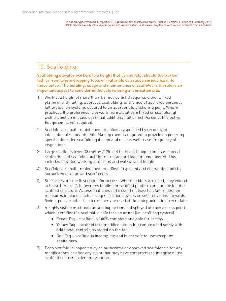 IOGP - Recommended - Practice - Scaffolding | PDF | Scaffolding | Belt ...