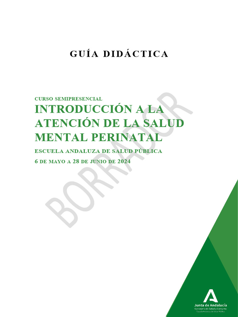 Guía Didáctica Curso Introducción Salud Mental Perinatal 24 - Difusión ... Guía Didáctica Curso Introducción Salud Mental Perinatal 24 - Difusión ...