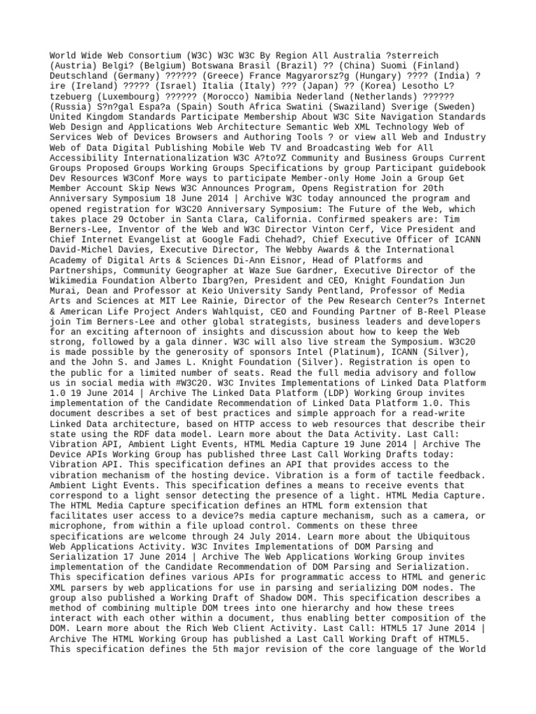World Wide Web Consortium W3c Pdf Document Object Model World Wide Web Consortium