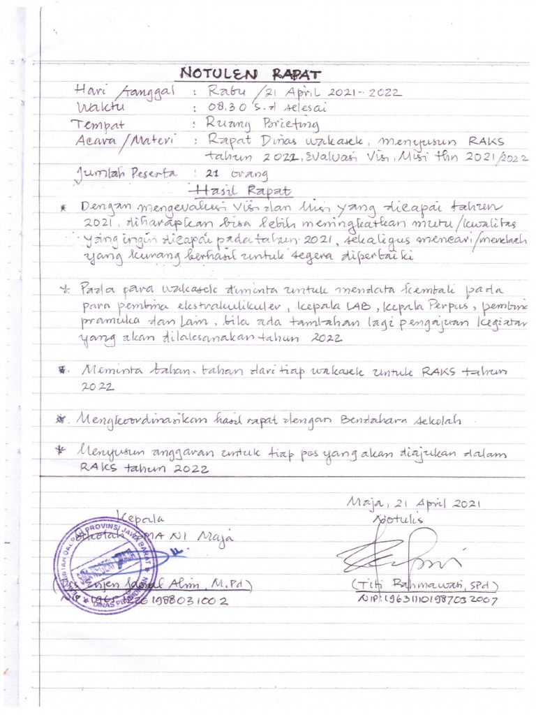 Dokumen Rapat Penyusunan RKS | PDF | Science & Mathematics Dokumen Rapat Penyusunan RKS | PDF | Science & Mathematics