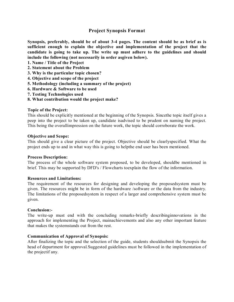 Project Synopsis Format | PDF Project Synopsis Format | PDF