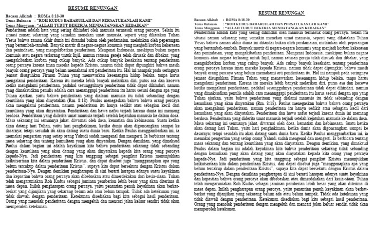 6 Resume Renungan Roma 8 18 30 | PDF