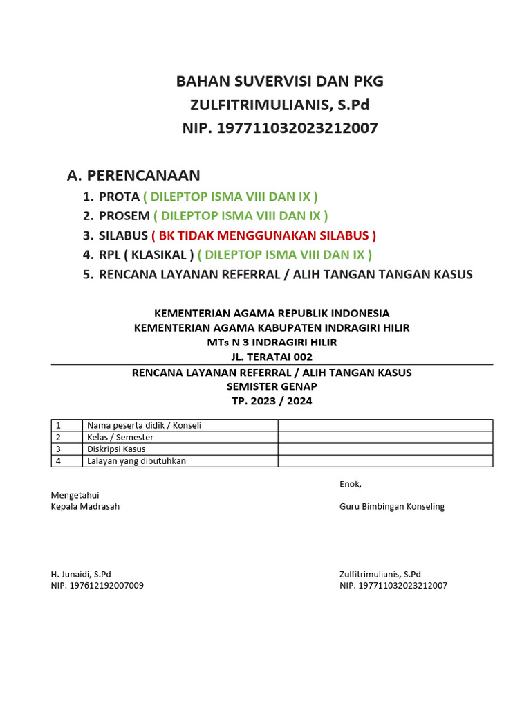 Naskah Asesmen Layanan BK Kelas Viii | PDF