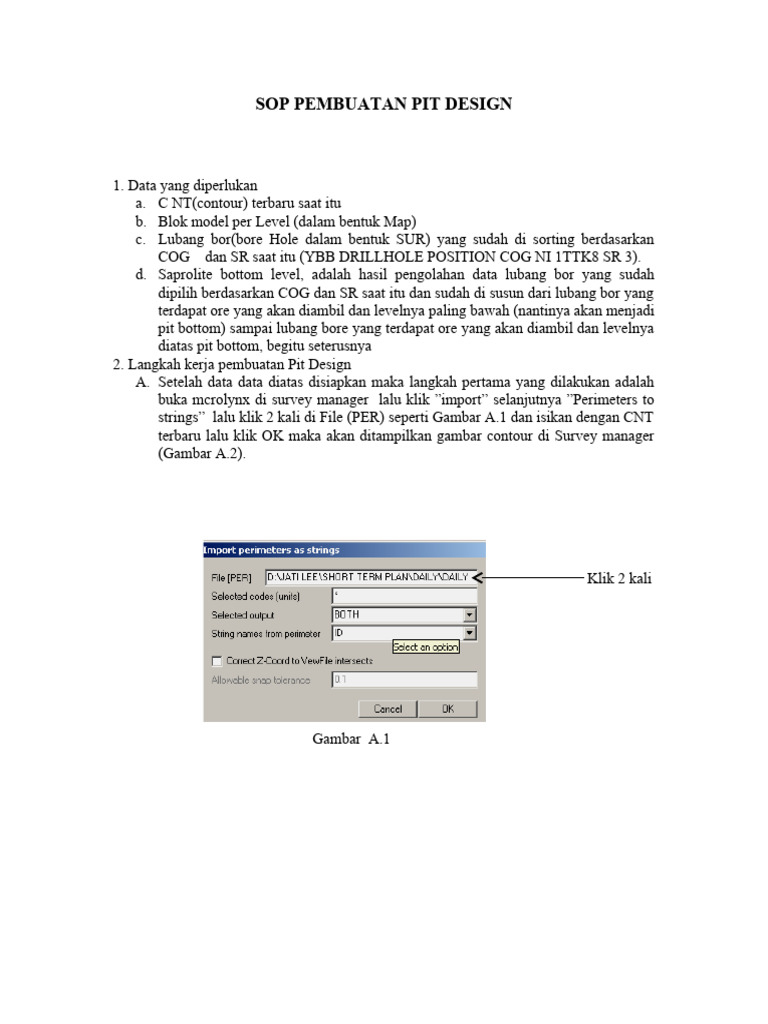 Sop Pembuatan Pit Design | PDF