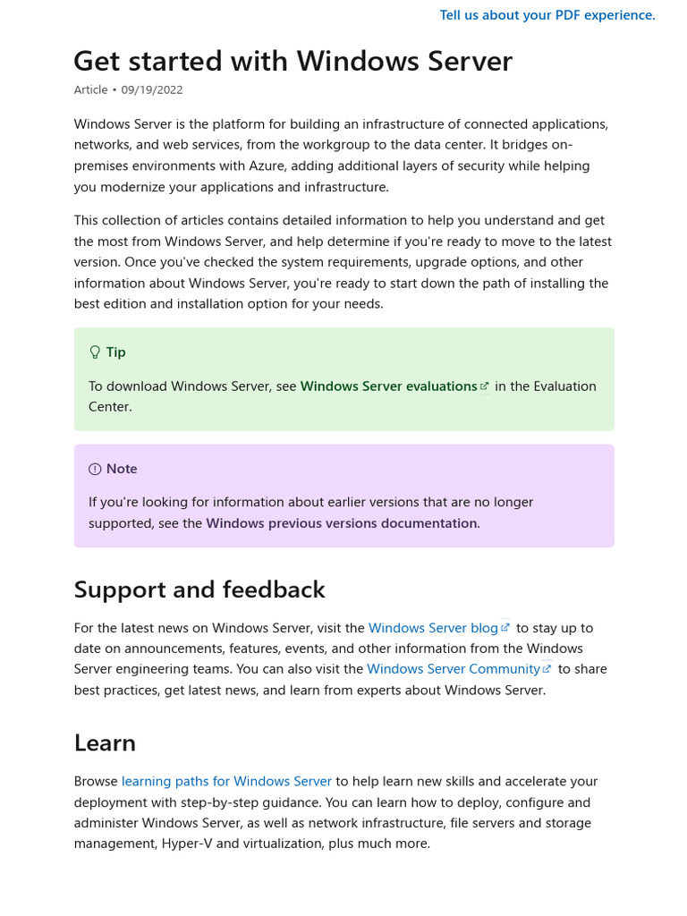 Windows Server Get Started | PDF | Transport Layer Security | Microsoft ...