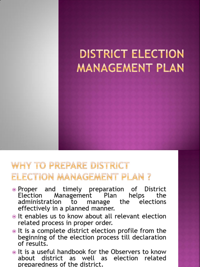 District Election Management Planning | PDF | Elections | Absentee Ballot