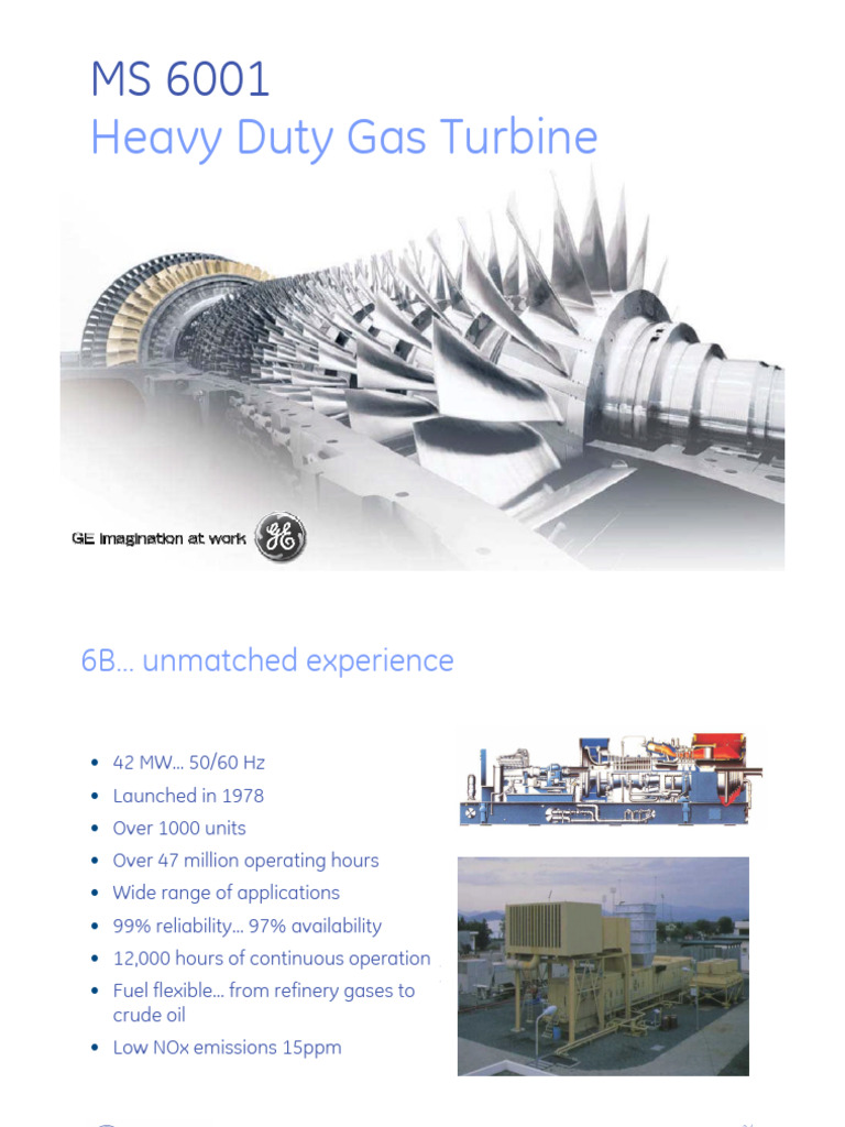 Ms6001b Operation Description | PDF | Gas Turbine | Gases