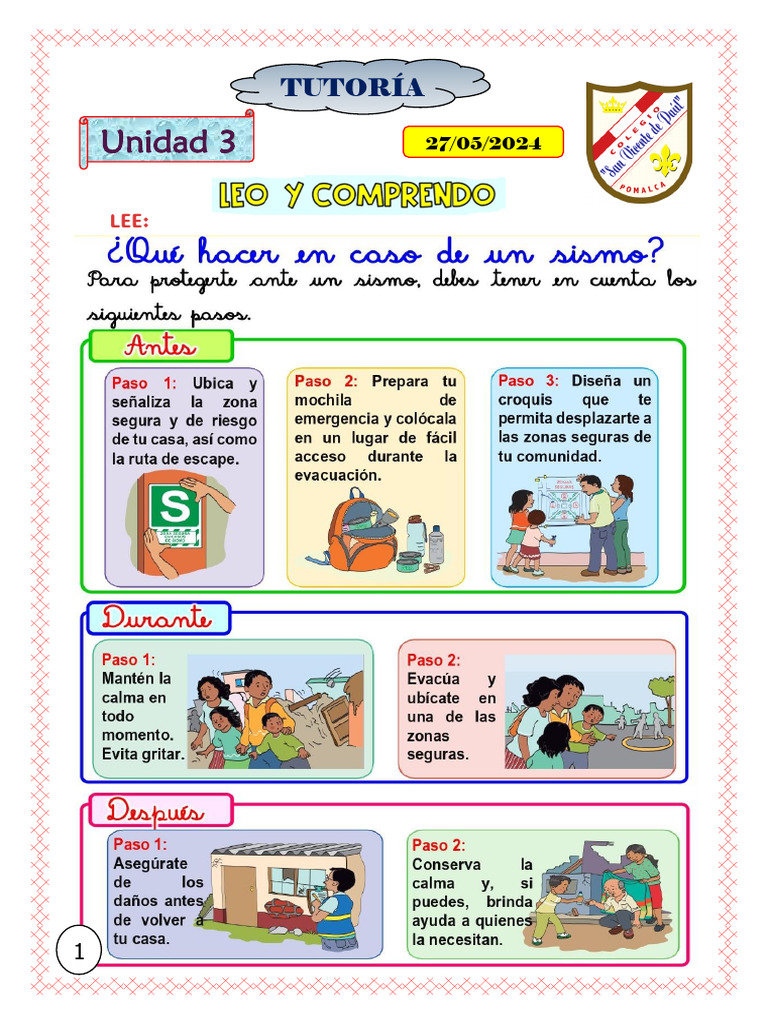 2024 Tutoria Simulacro de Sismos | PDF 2024 Tutoria Simulacro de Sismos | PDF