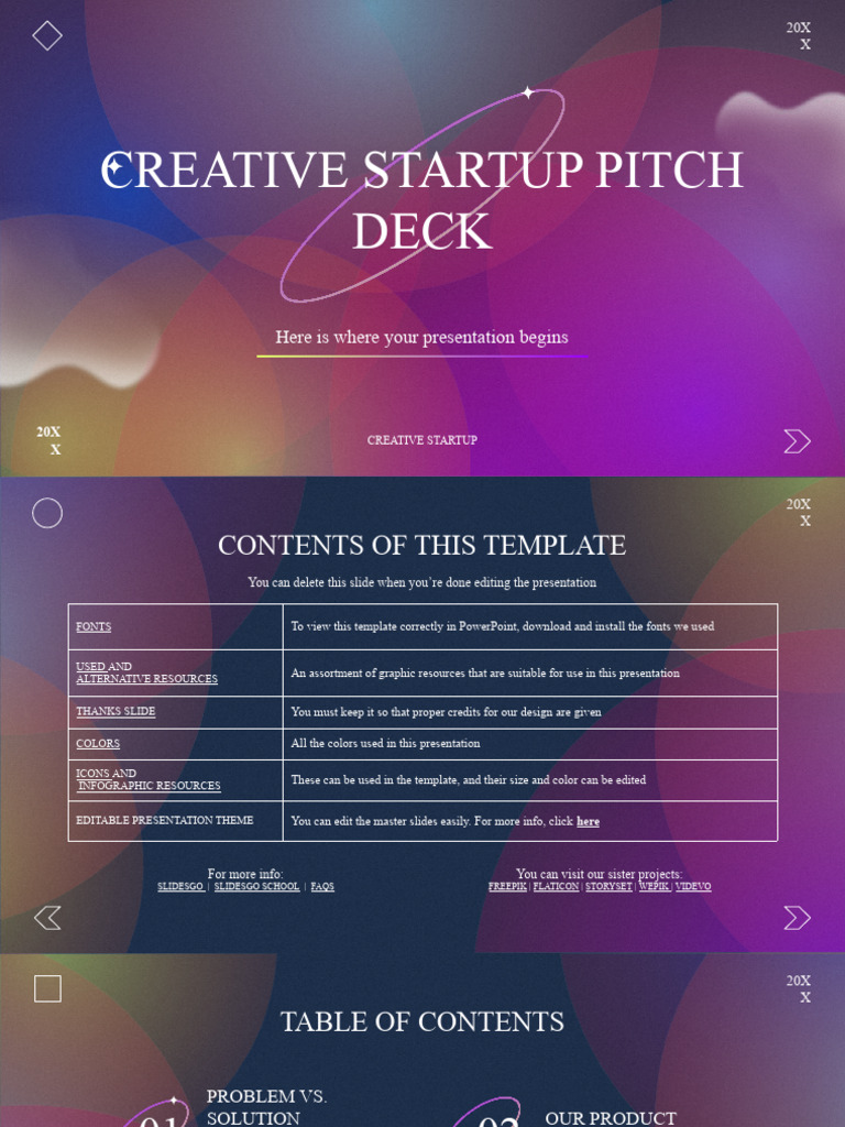 Creative Startup Pitch Deck by Slidesgo | PDF | Planets | Saturn