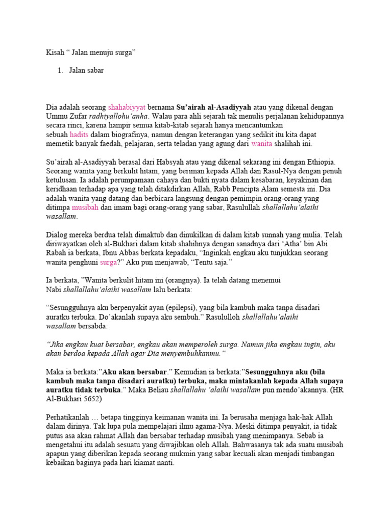 Kisah Jalan Menuju Surga | PDF