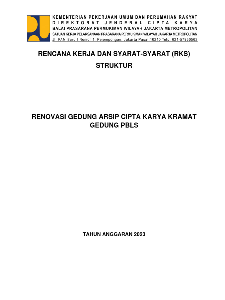 RKS Struktur Gedung PBLS - Rev | PDF