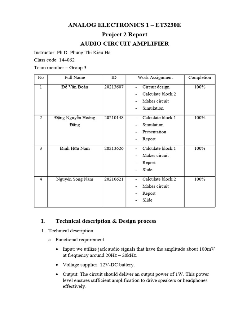 Report Group3 | PDF | Amplifier | Electronic Circuits