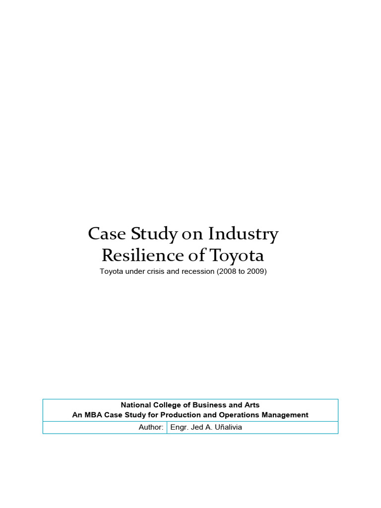 Case Study On Industry Resilience of Toy | PDF | Toyota