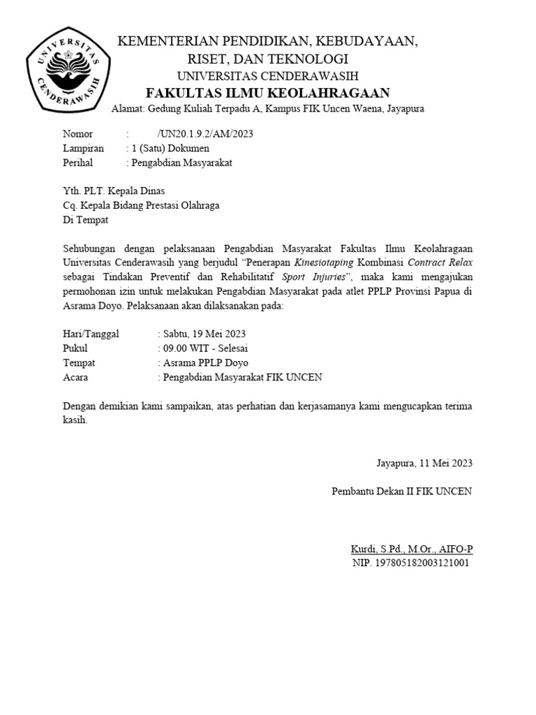 Surat Pengmas PNBP 2023 | PDF