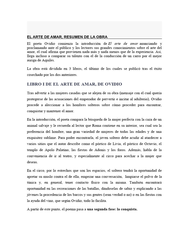 El Arte de Amar | PDF | Ovidio | Amor