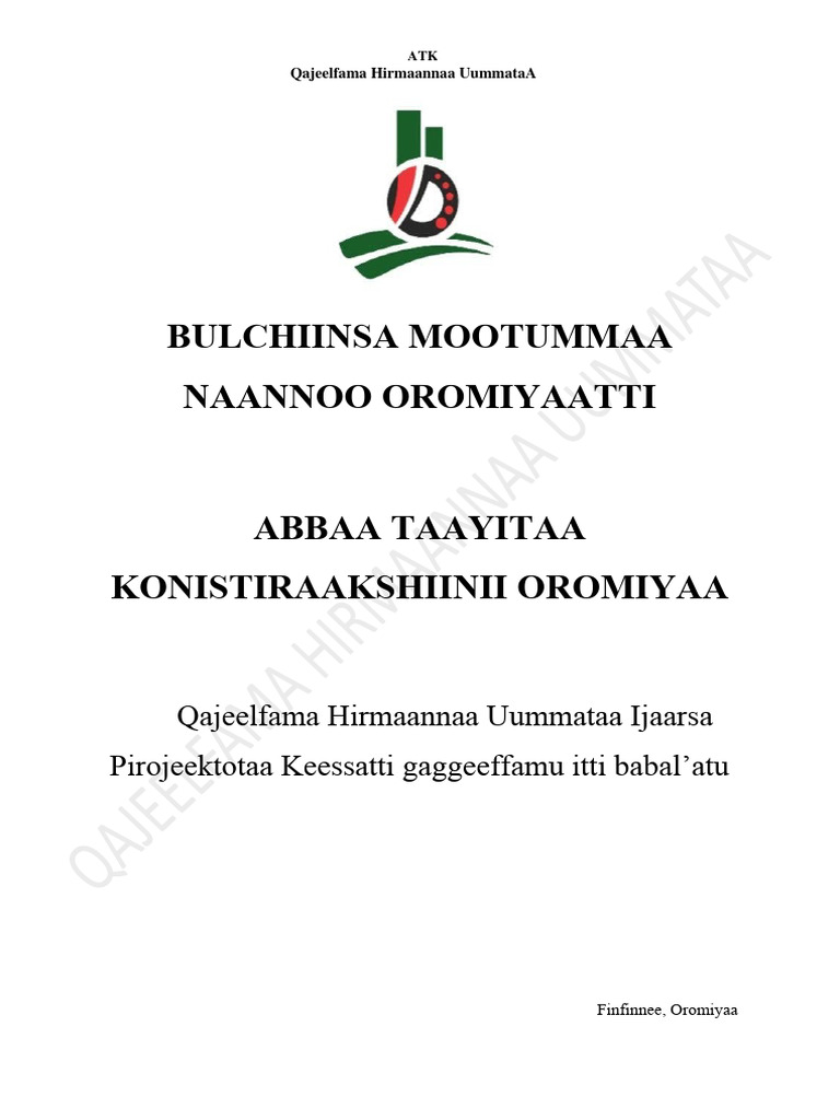 Qajeelfama Hirmaannaa Uummataa Ijarsaa Pirojeetotaa Kessatii | PDF