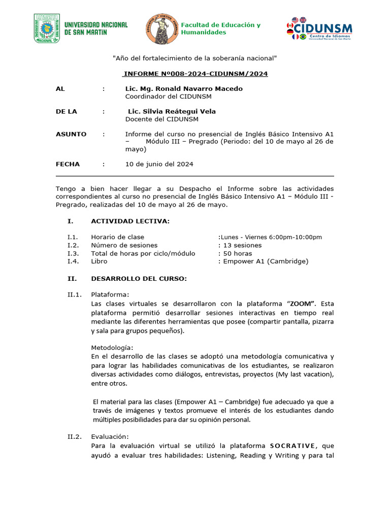 Ejemplo Informe Final Modulo III | PDF