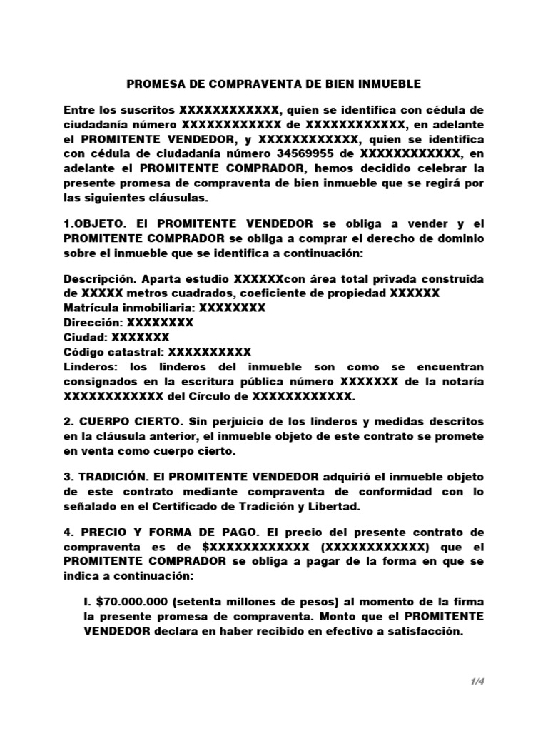 Promesadecompraventadeinmueble Pdf 4288