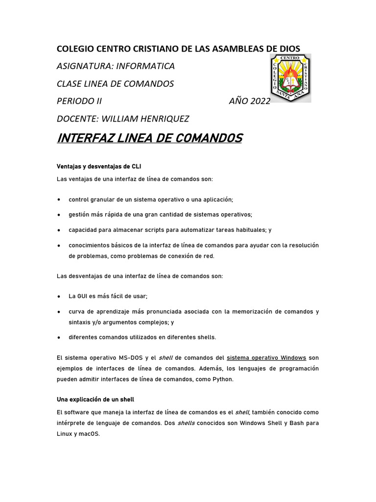 CLASE Interfaces Escritorio | PDF | Interfaz de línea de comando | Sistema operativo
