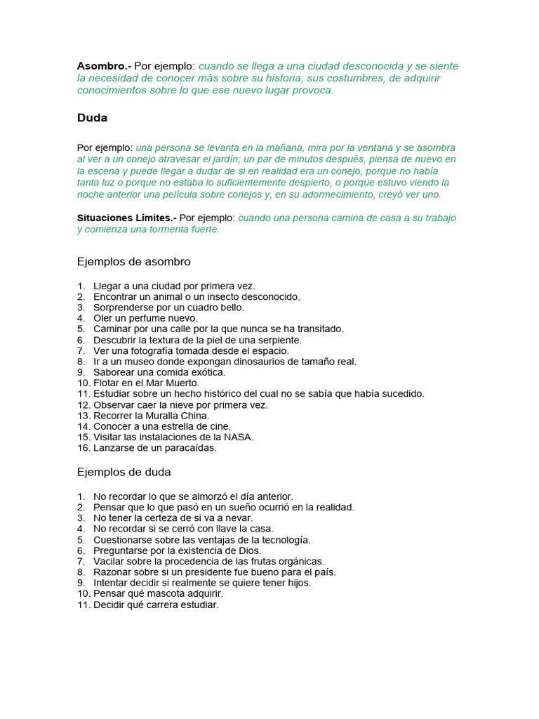 Ejemplos de Duda Asombro Filosofia | PDF